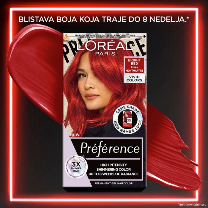 L'Oreal Paris Preference Vivids 8.624 bright red boja za kosu | Lilly ...