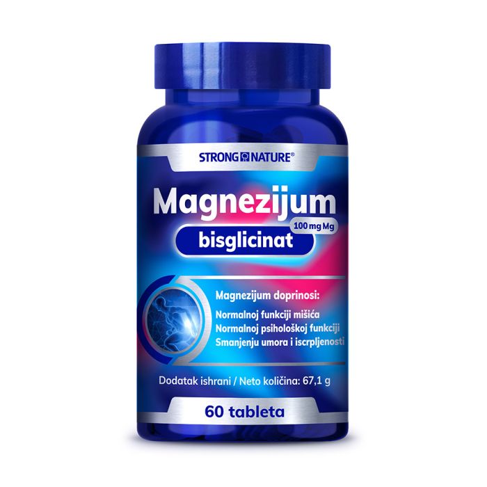 Strong Nature Magnezijum bisglicinat (100 mg Mg), 60 tableta | Lilly ...